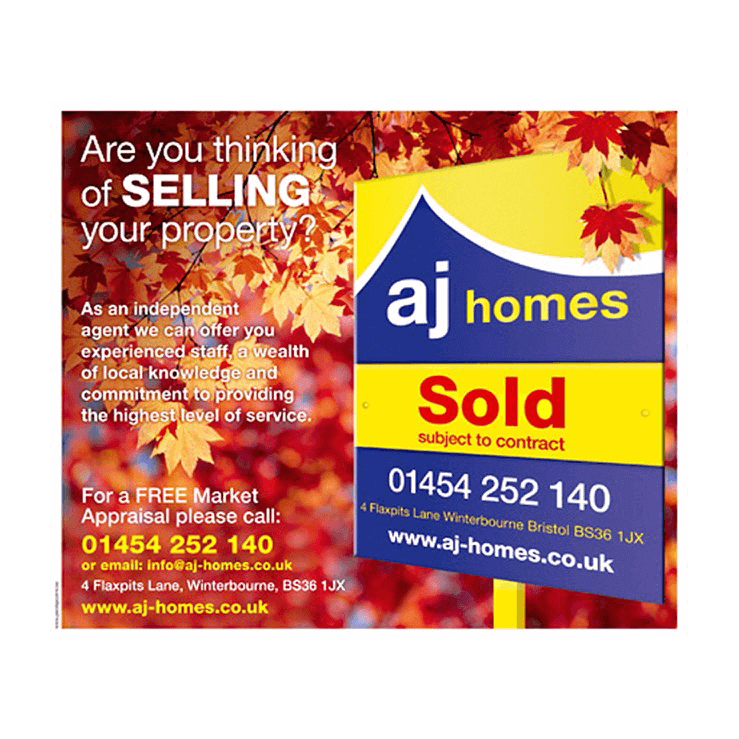 Estate agents leaflets for autumn marketing campaigns