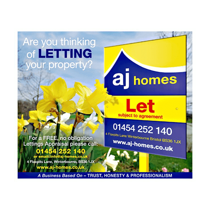 Spring themed estate agents marketing leaflets