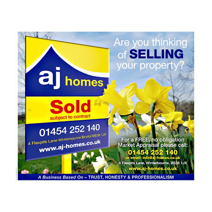 Spring themed estate agents marketing leaflets