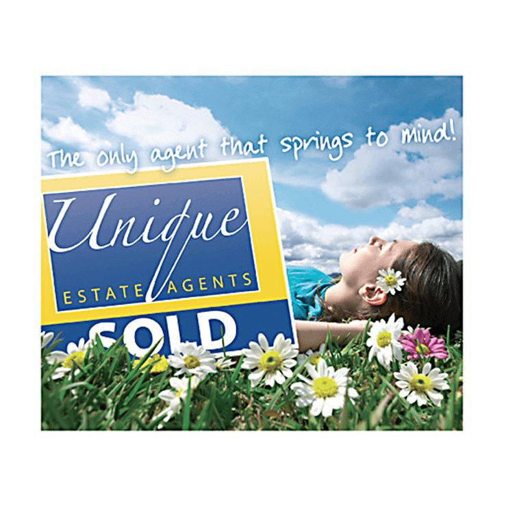 Spring themed estate agents marketing leaflets