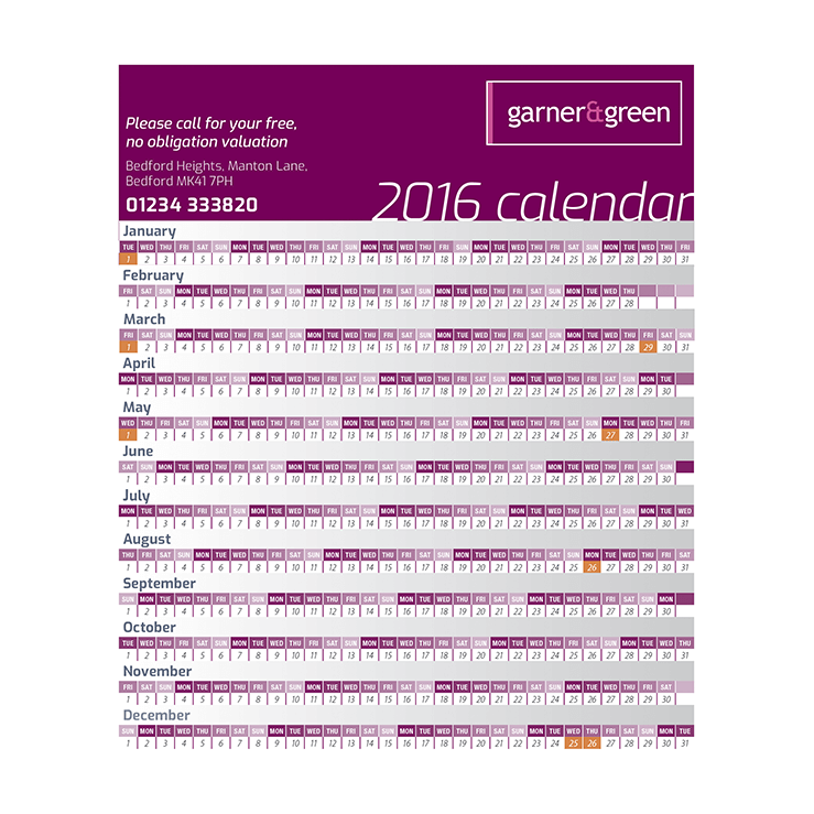 2025 Calendar leaflet ideas for Estate Agents