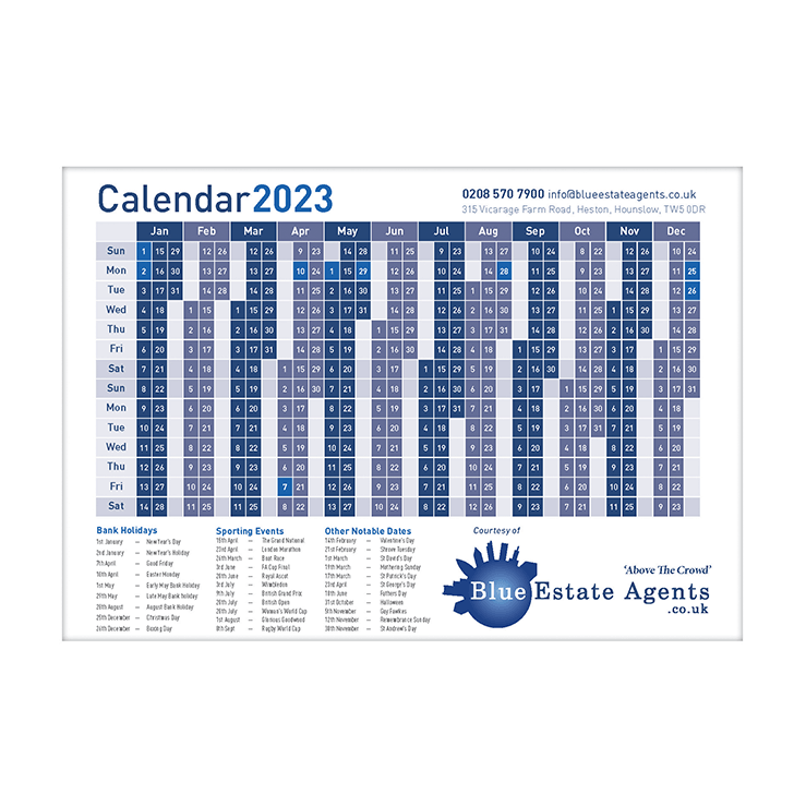 2025 Calendar leaflet ideas for Estate Agents